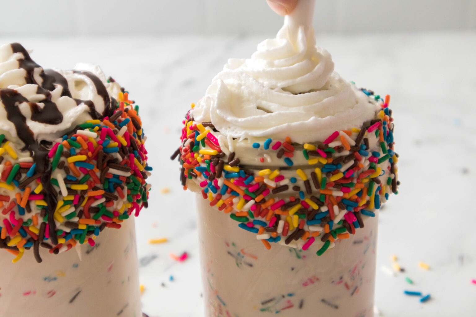 Vanilla Bean Funfetti Milkshakes - Recipes By the Mouth